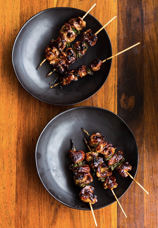 Yakitori – Japanese hoenderspiesies oor die kole en uie-stokkiesbraai ...